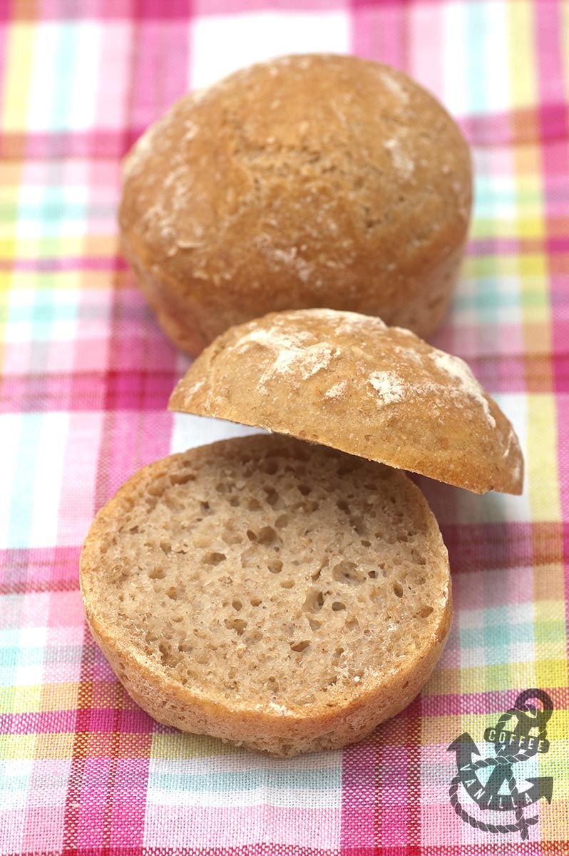 Home Made No-Knead Half Brown Bread Loaf & Rolls » Coffee & Vanilla