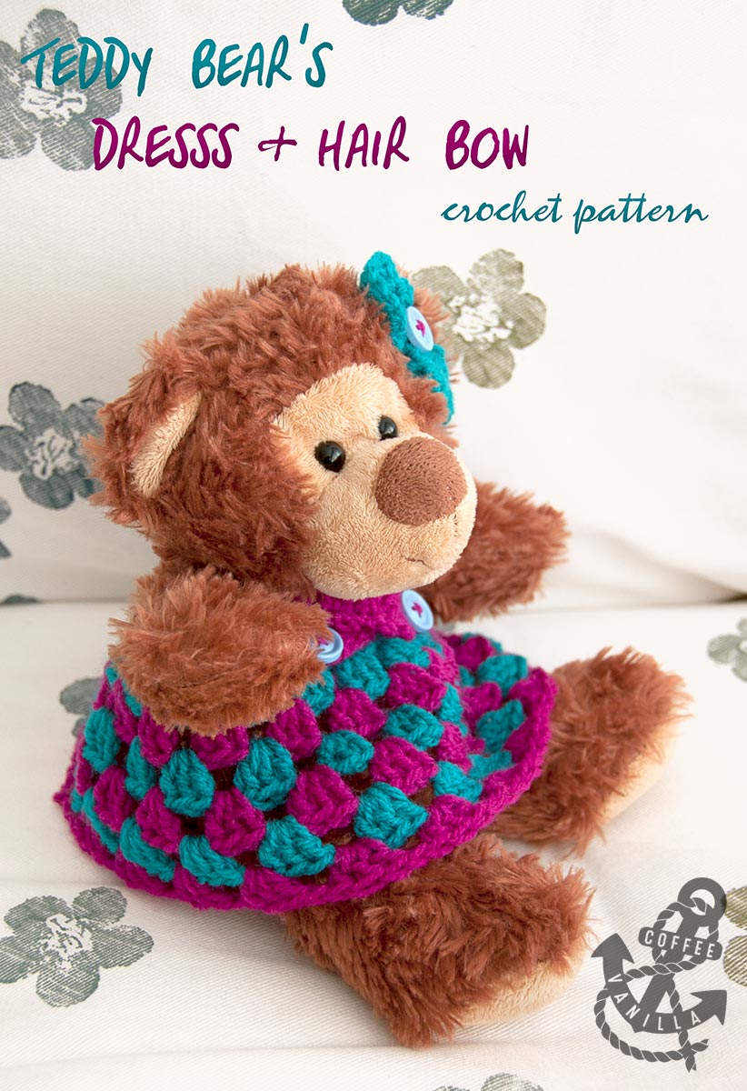 Teddy Bear's Tea Party Dress & Hair Bow - Crochet Pattern » Coffee ...