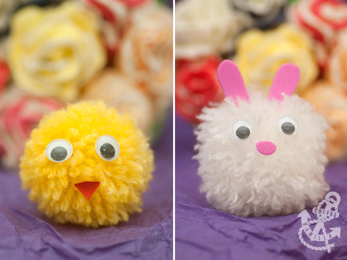 DIY Fork Pom-pom Chicks & Bunnies - Kids' Spring Crafts » Coffee & Vanilla
