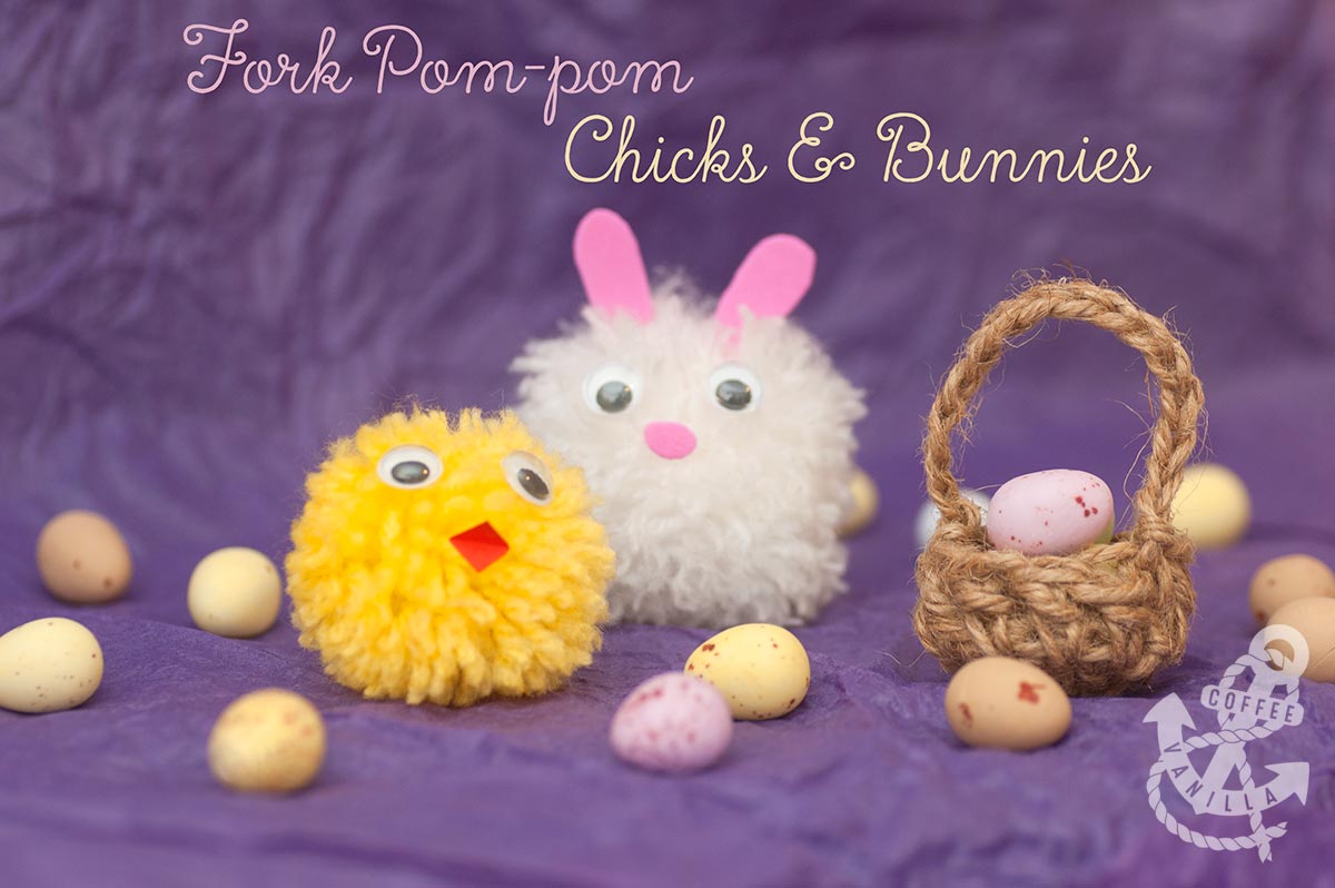 DIY Fork Pom-pom Chicks & Bunnies - Kids' Spring Crafts » Coffee & Vanilla