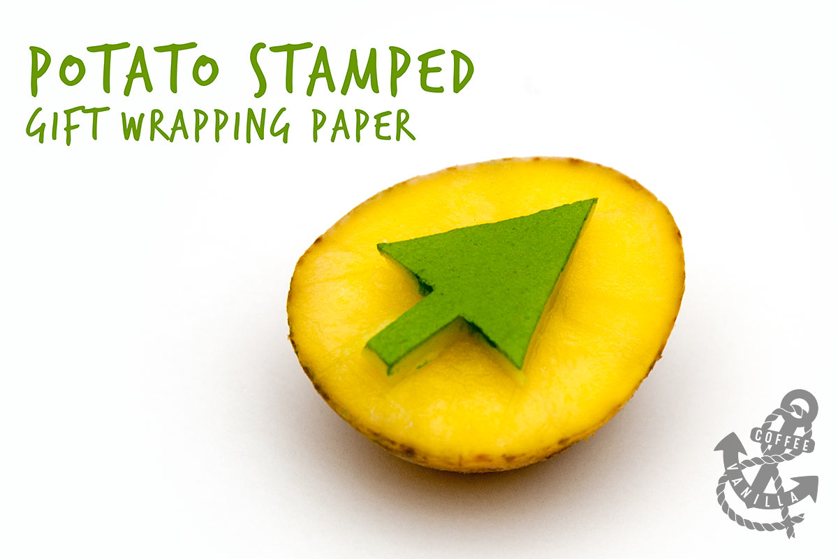 Potato Stamped Gift Wrapping Paper » Coffee & Vanilla