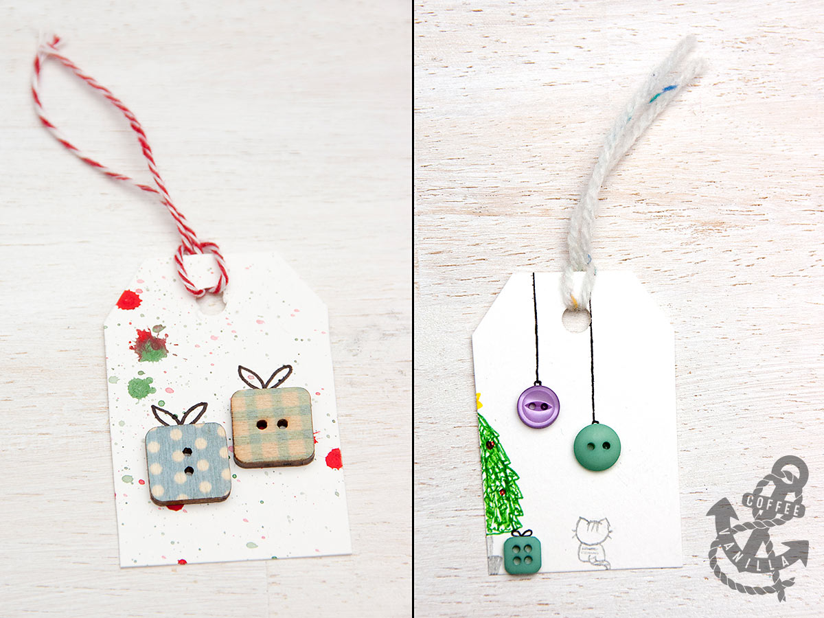 Handmade Gift Tags with Buttons » Coffee & Vanilla